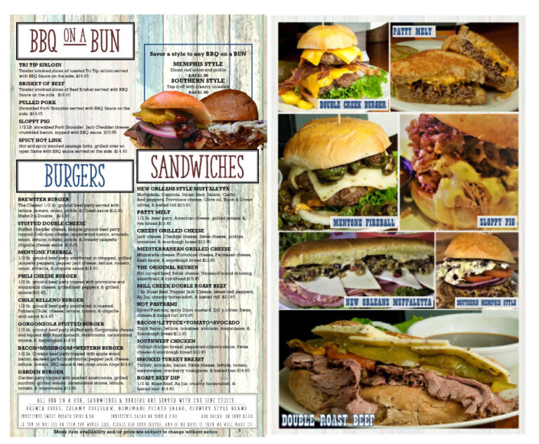 Restaurant Menu - Mill Creek Cattle Company